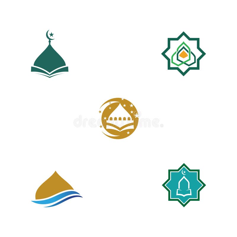 Set Islamic School Vector Icon Design Illustration Template Stock ...