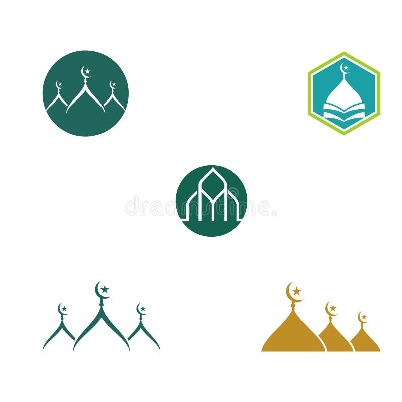 Set Islamic School Vector Icon Design Illustration Template Stock ...