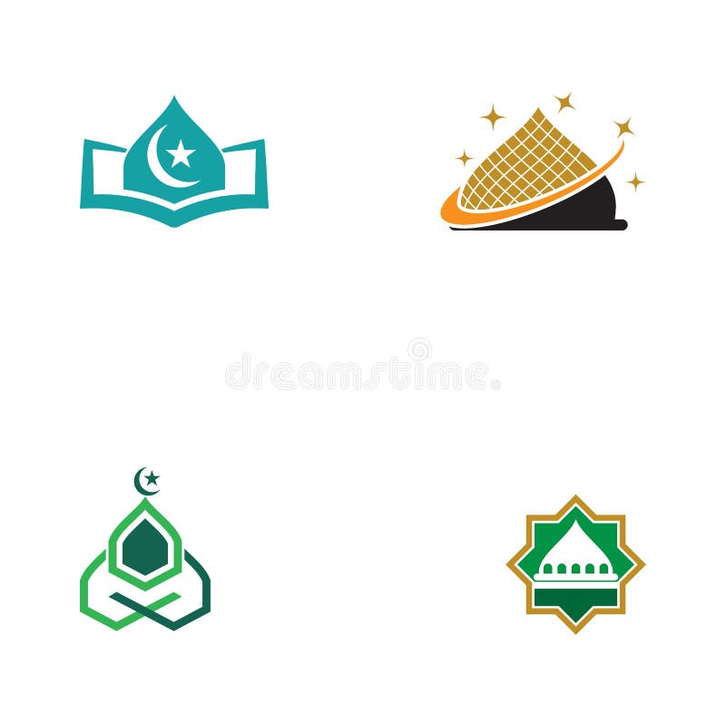 Set Islamic School Vector Icon Design Illustration Template Stock ...