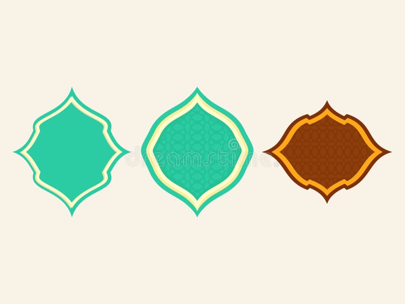 Set of Islamic Shape Window Frames Stock Vector - Illustration of ...
