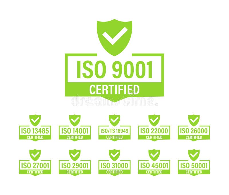 Set of ISO Certification Stamp and Labels. ISO Certified Badge Stock ...
