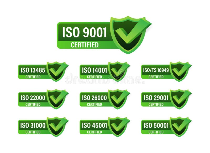 Set of ISO Certification Stamp and Labels. ISO Certified Badge Stock ...