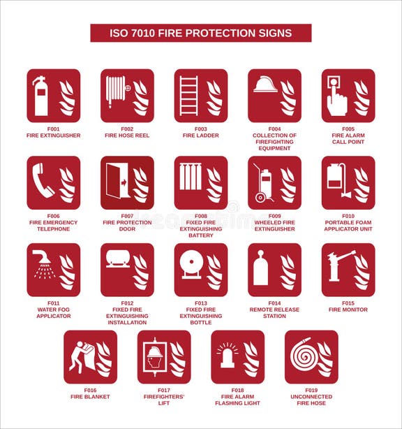 Fire Safety Signs Iso 7010 Stock Illustrations – 300 Fire Safety Signs ...