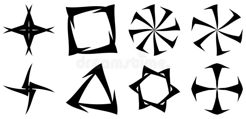 Set of Isolated Abstract Symbols Stock Vector - Illustration of black ...