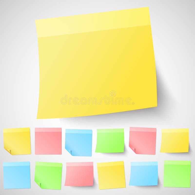Set of Isolated Adhesive Sticky Notes. Different Stock Vector ...