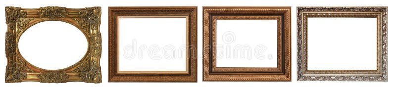 Set of Isolated Art Empty Frames Stock Image - Image of silver, gold ...