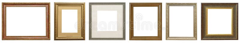 Set of Isolated Art Empty Frames Stock Image - Image of modern, baroque ...