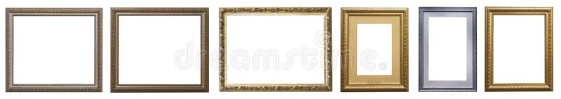 Set of Isolated Art Empty Frames Stock Image - Image of gold, classical ...