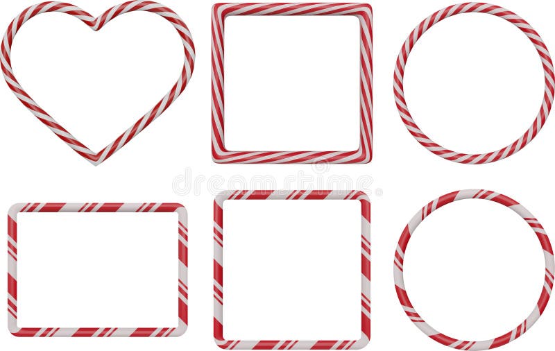 Set of Isolated Candy Cane Frames. Stock Vector - Illustration of ...