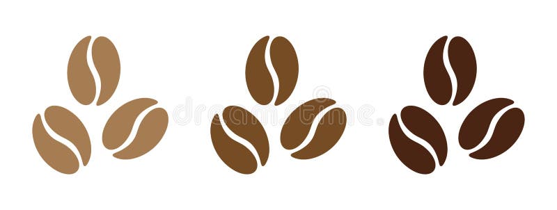 Set of Isolated Coffee Beans Icons. Flat Vector Illustration for ...
