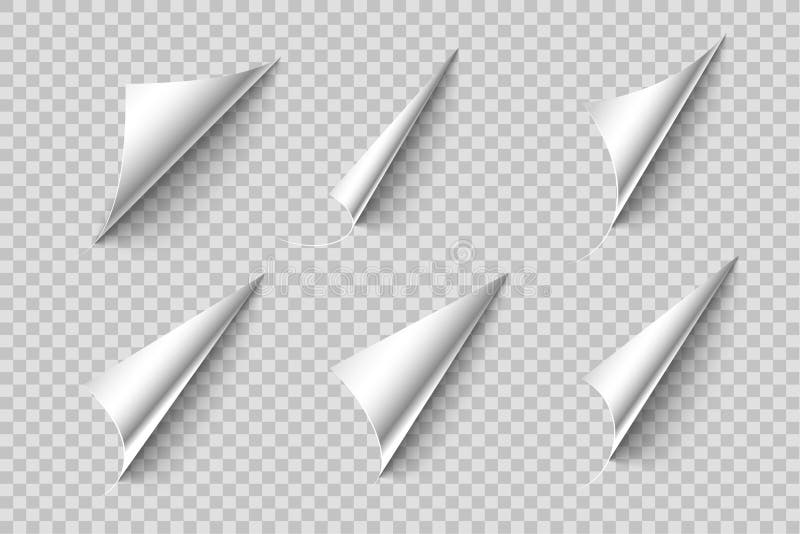 Set of Isolated 3d Empty Paper Curl Template Design Stock Vector ...