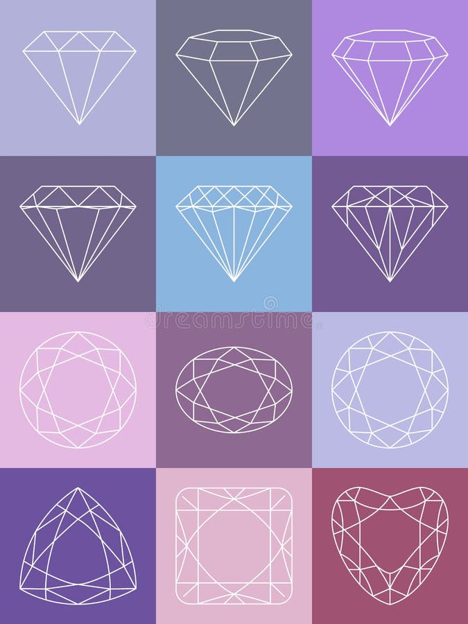 Set of isolated diamonds stock vector. Illustration of hert - 61992847