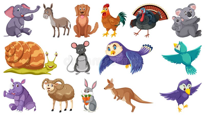 Set of Isolated Different Animals Stock Vector - Illustration of dogs ...