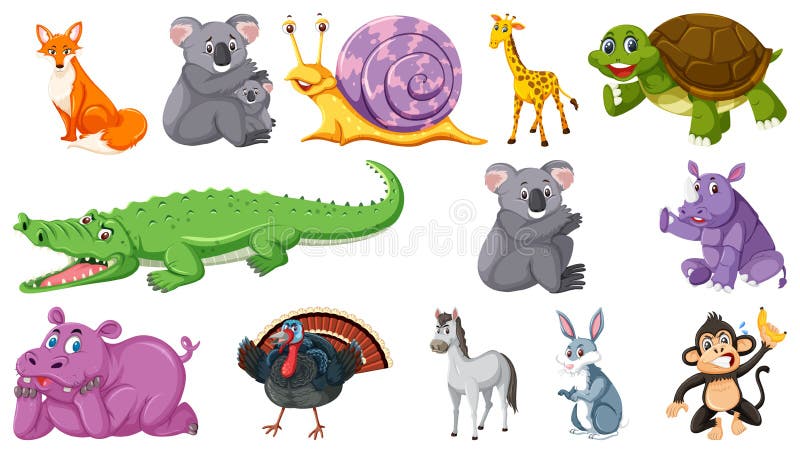 Set of Isolated Different Animals Stock Vector - Illustration of koala ...