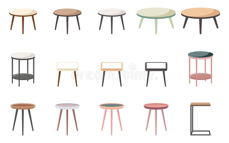 Set of Isolated End Tables. Vector Illustration Stock Vector ...