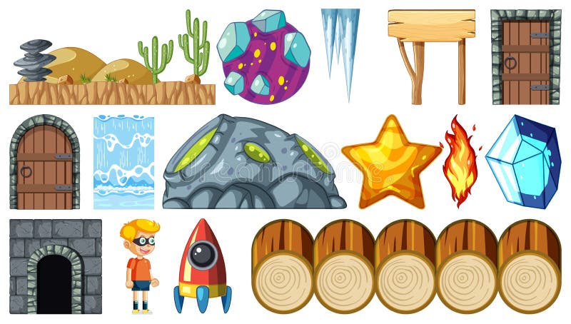 Set of Isolated Fantasy Space Objects Stock Vector - Illustration of ...