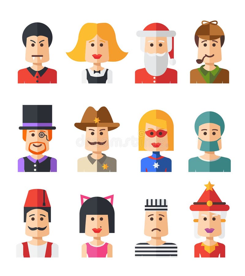 Set of Isolated Flat Design People Icon Avatars Stock Vector ...