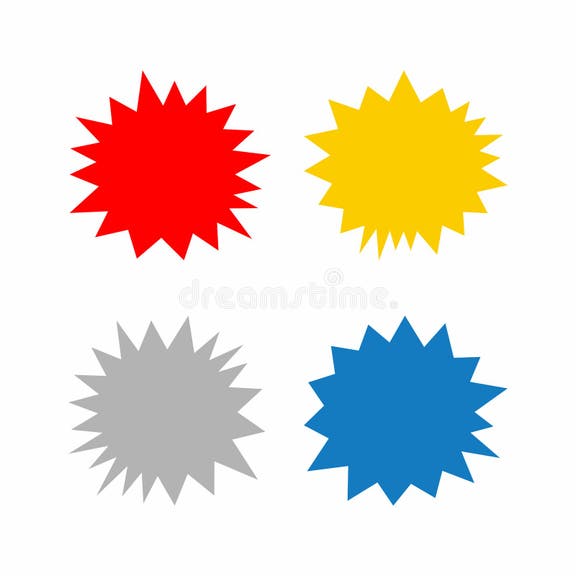 Set of Isolated Flat Starbursts. Stock Vector - Illustration of simple ...