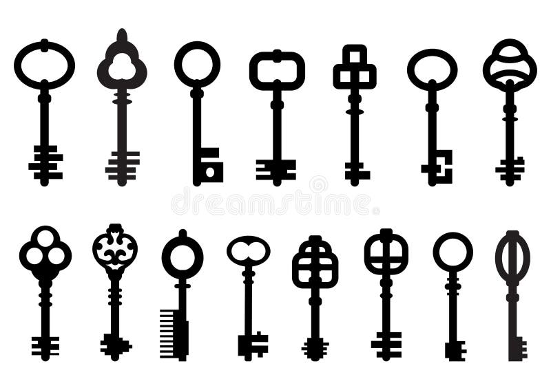 Set of Isolated Graphical Retro Keys. Vector Illustration Stock Vector ...