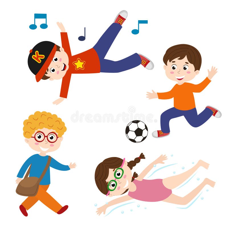 Active Cartoon Kids/eps stock vector. Illustration of ball - 18576008