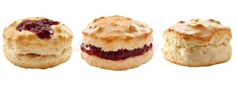 Set of Isolated Mockup of Three Pastry, Scone on a Transparent ...