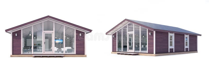 Set of Isolated Modern Modular Houses. Stock Illustration ...