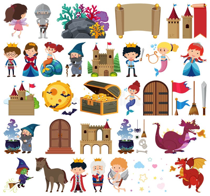 Set of Isolated Objects Theme Fairytales Stock Illustration ...