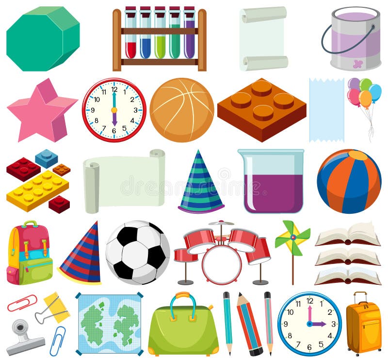 Set of Isolated Objects Theme School Items Stock Illustration ...