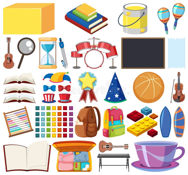 Set of Isolated Objects Theme School Itmes Stock Illustration ...