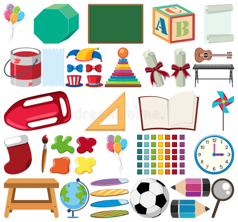 Set of Isolated Objects Theme Stationeries Stock Illustration ...