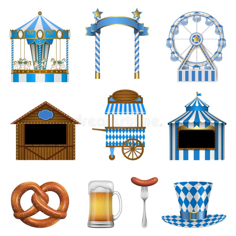 Set of Isolated Oktoberfest Elements. German Beer Festival Elements ...