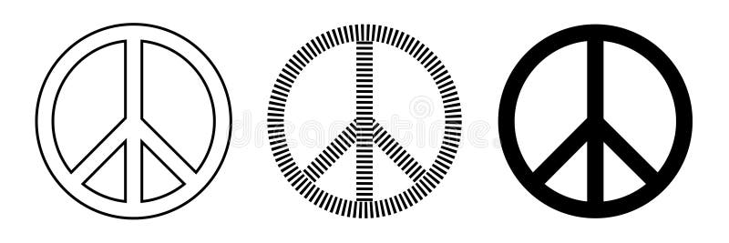 Set of Isolated Peace Symbols on a Transparent Background. Flat ...