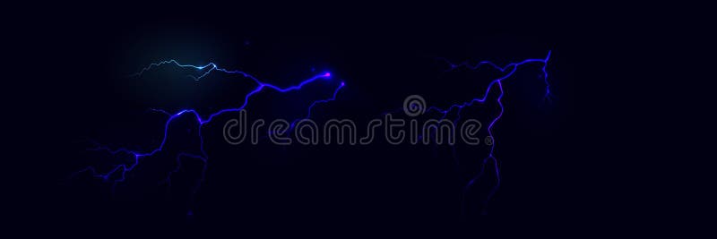 Set of the Isolated Realistic Lightnings with Transparency for Design ...