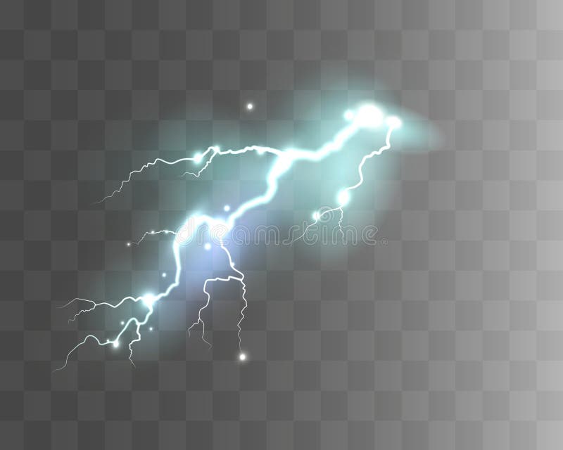Set of the Isolated Realistic Lightnings with Transparency for Design ...