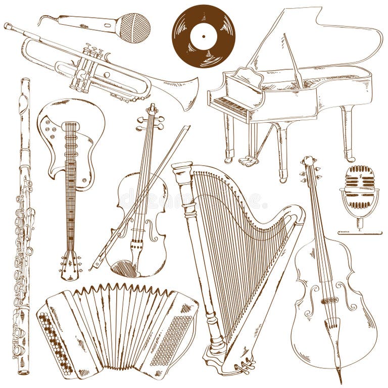 Isolated Sketch Musical Instruments Stock Illustrations – 1,920 ...