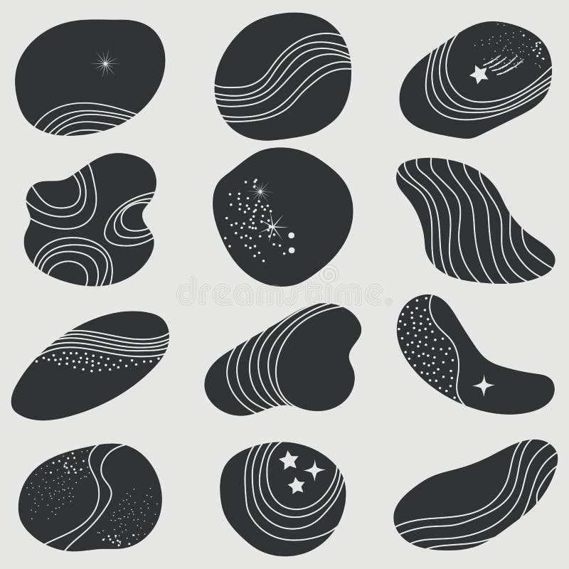 Set of Isolated Spots with Stripes and Dots Stock Vector - Illustration ...