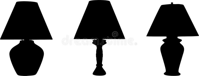 Set of Isolated Table Lamp Vector Illustration Stock Vector ...