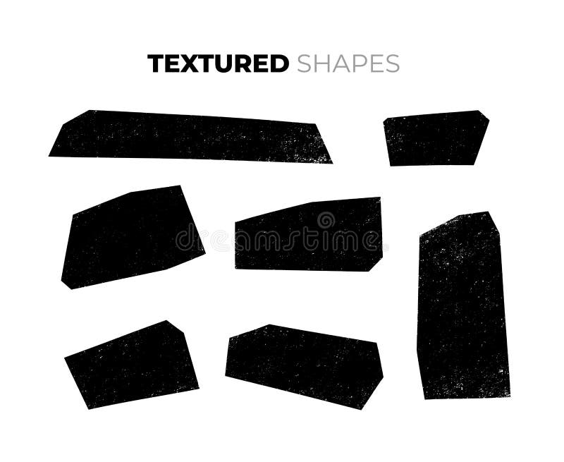 Set of Isolated Vector Hand Drawn Dry Brush Textured Shapes. Sharp ...