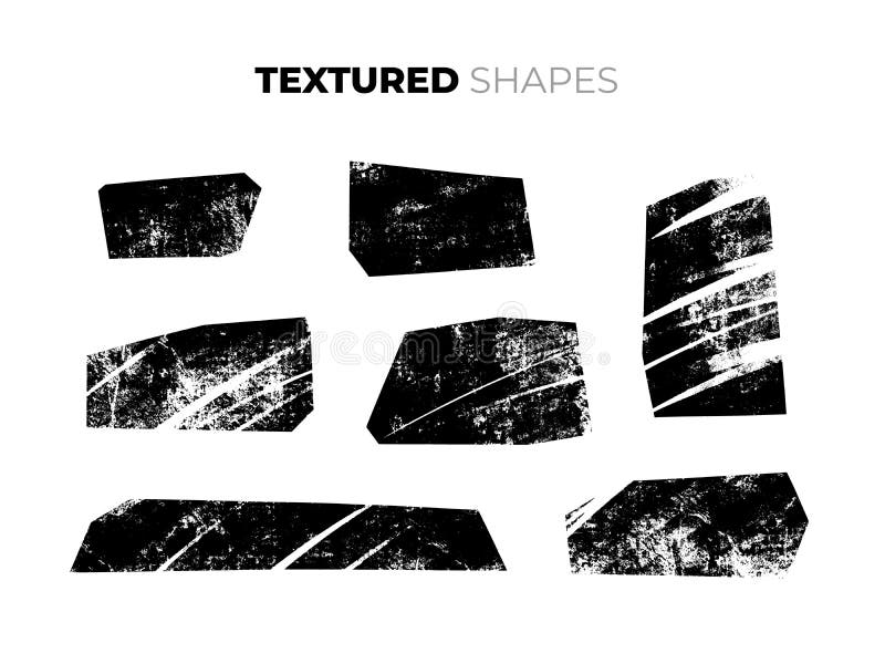 Set of Isolated Vector Hand Drawn Dry Brush Textured Shapes. Sharp ...