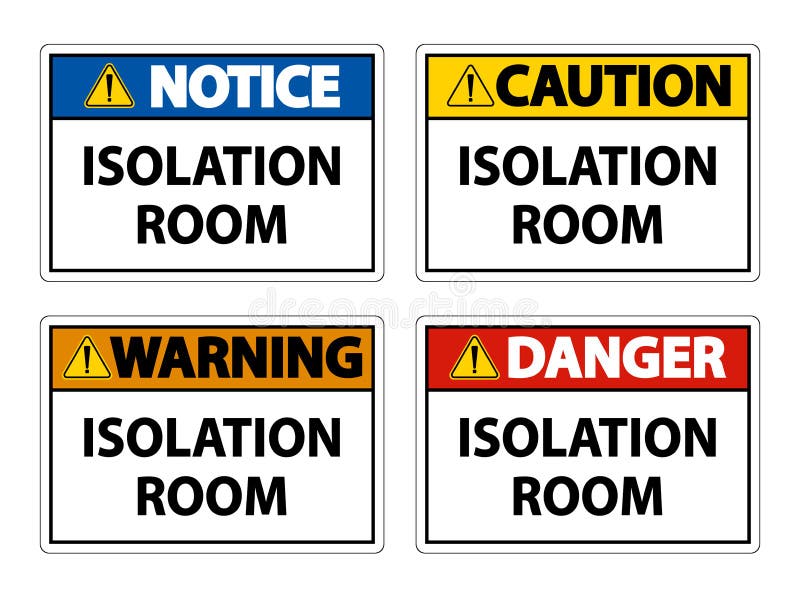 Set Isolation Room Sign Isolate on White Background,Vector Illustration ...