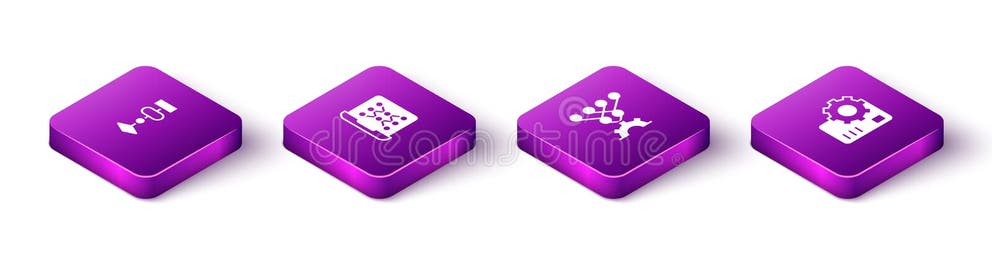 Set Isometric Algorithm Neural Network And Icon Vector Stock Vector 2111