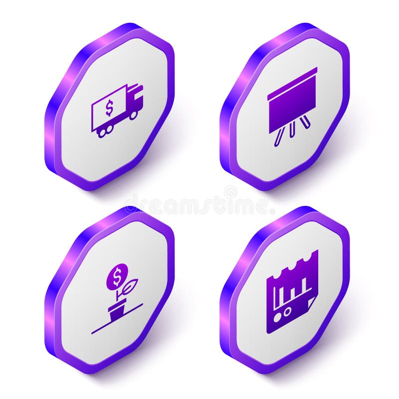 Set Isometric Armored Truck, Chalkboard, Dollar Plant and Document with ... Set Isometric Armored Truck, Chalkboard, Dollar Plant and Document with ...