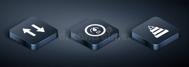 Set Isometric Arrow, Pyramid Chart Infographics and Digital Speed Meter ...