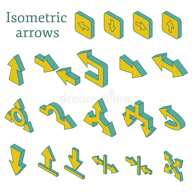 Set of isometric arrows stock vector. Illustration of collection - 49544410
