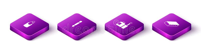 Set Isometric Broken Nail, Cuticle Pusher, Bottle of Polish and Nail ...