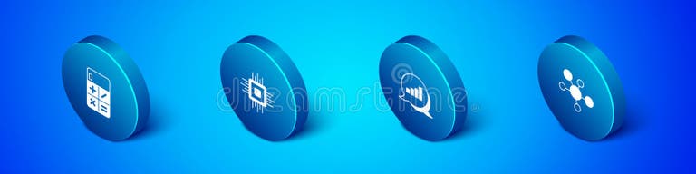 Set Isometric Calculator, Pie Chart Infographic, Mind Map and Processor ...