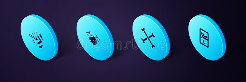 Set Isometric Card Game Collection, Crossed Human Bones, Medieval ...