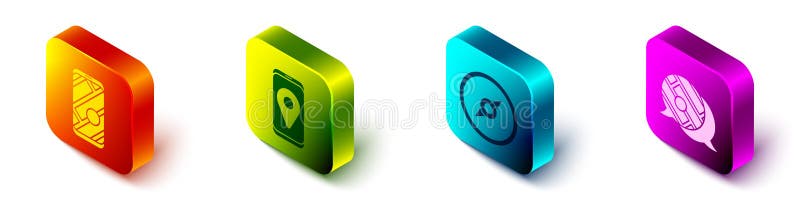 Set Isometric City Map Navigation, City Map Navigation, Compass and ...