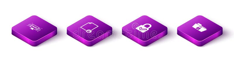 Set Isometric Computer Api Interface, Document and Lock, Lock Check ... Set Isometric Computer Api Interface, Document and Lock, Lock Check ...
