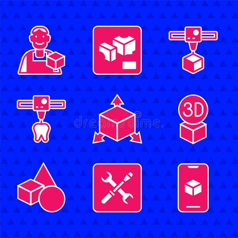 Set Isometric Cube, 3D Printer Setting, Software, Basic Geometric ...